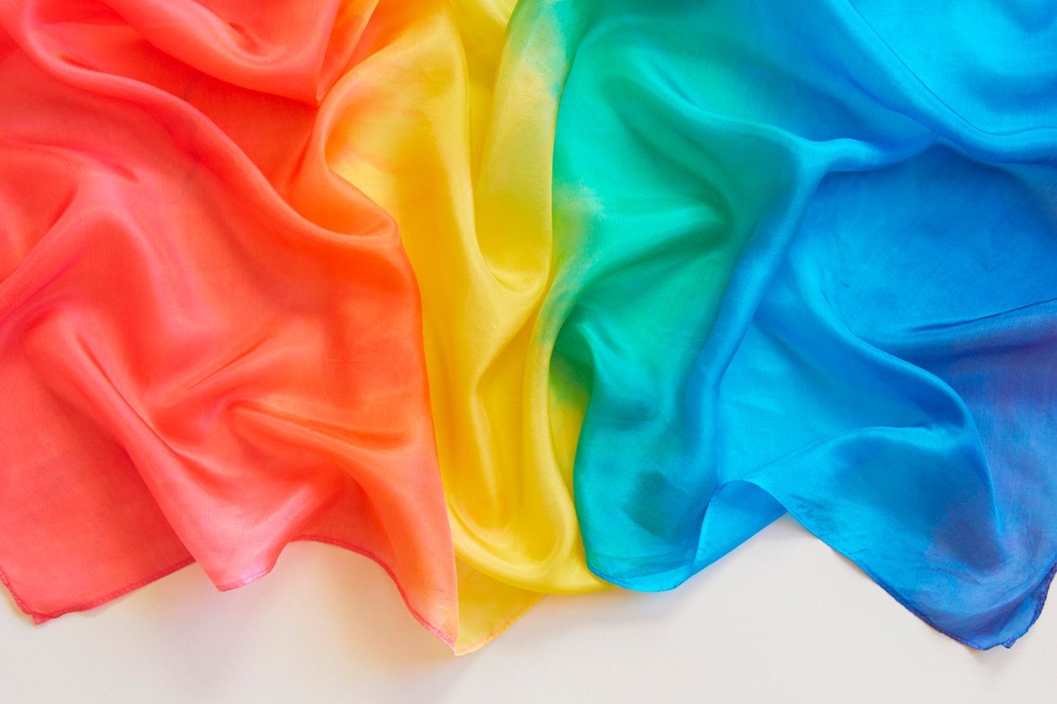 Dyeing a Rainbow Playsilk – Sarah's Silks